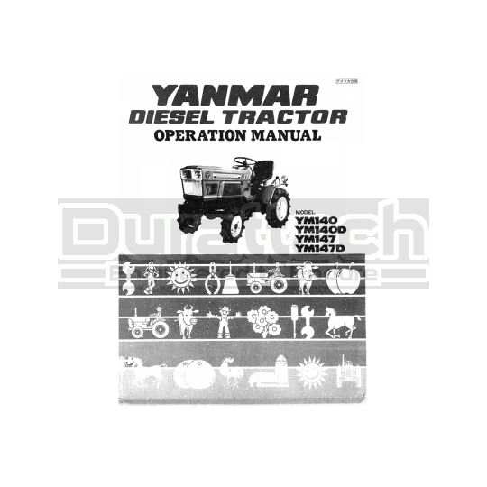 Yanmar YM147 Operation Manual-Printed Hard Copy